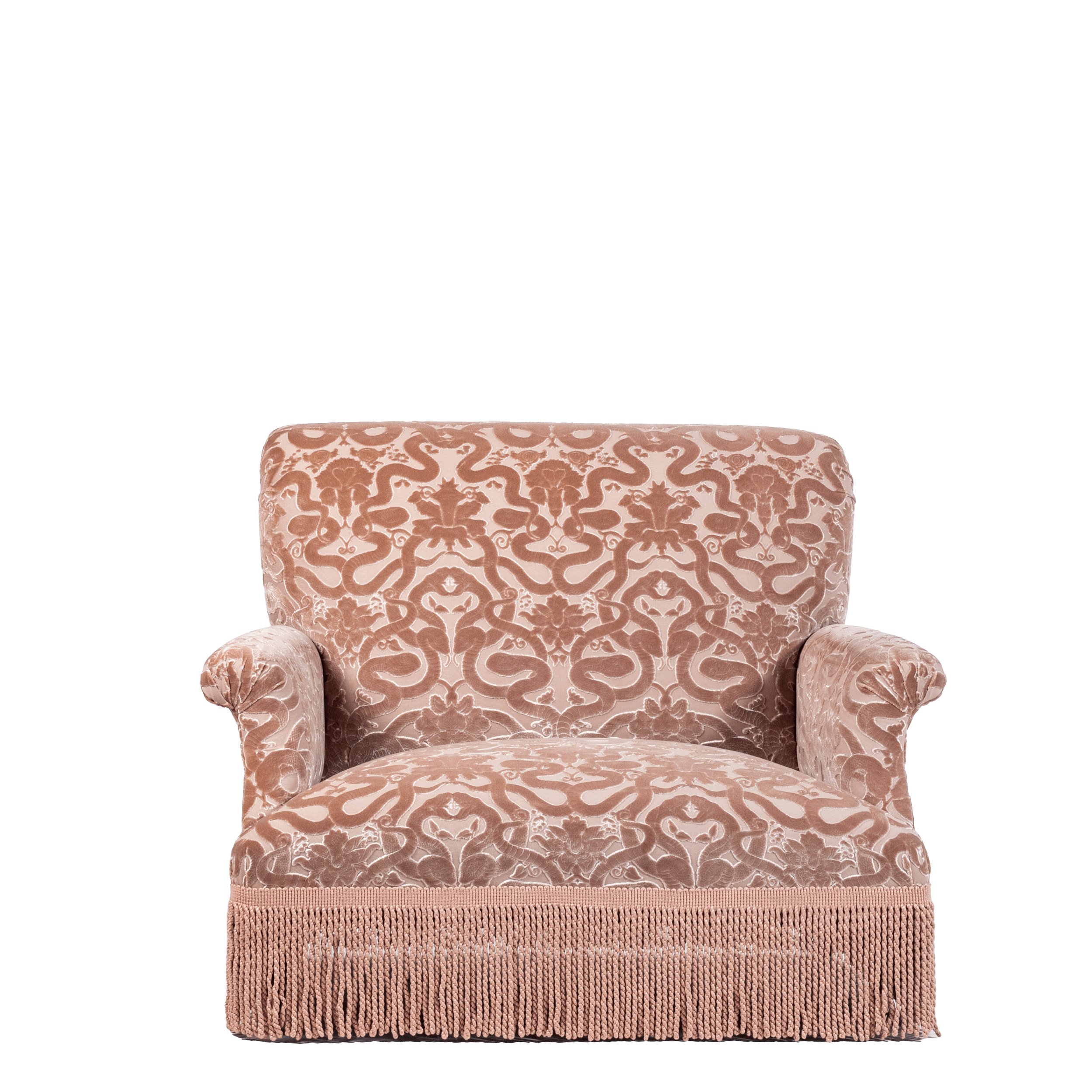 Pink Anaconda Love Seat | Romantic Dusky Pink Velvet from Elite Hire